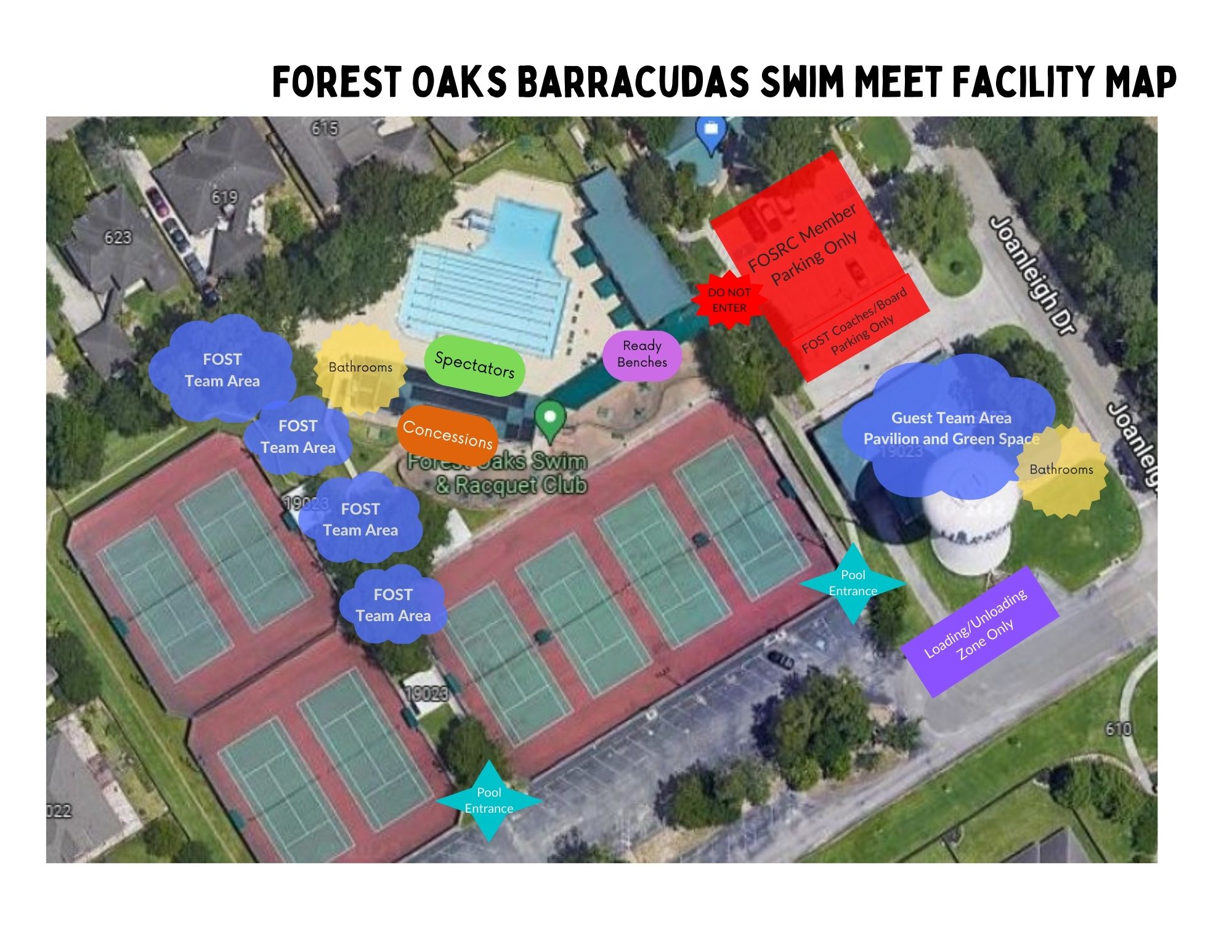 FOST Map & Parking - Forest Oaks Barracudas
