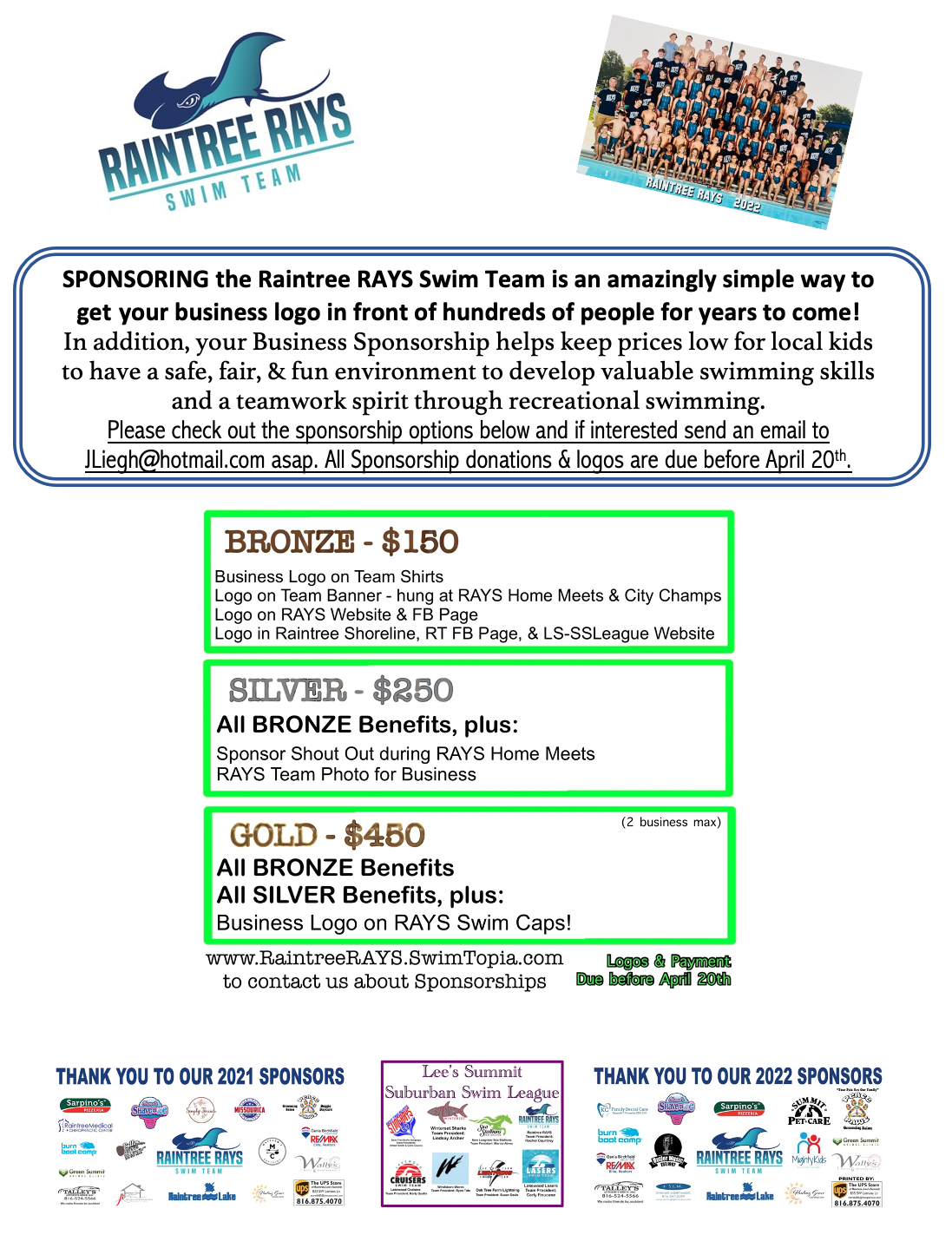 Sponsors - Raintree Rays